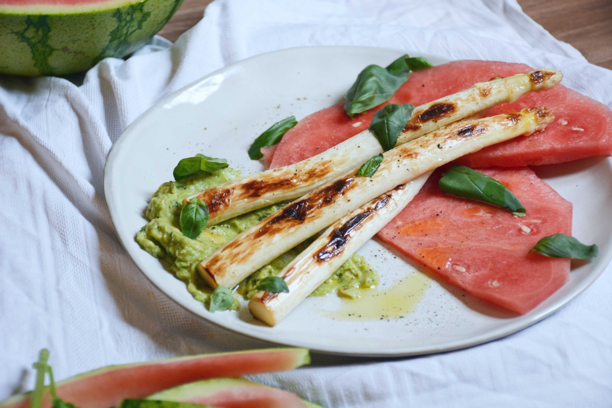 Watermelon Asparagus Carpaccio - Coco's Green Deli